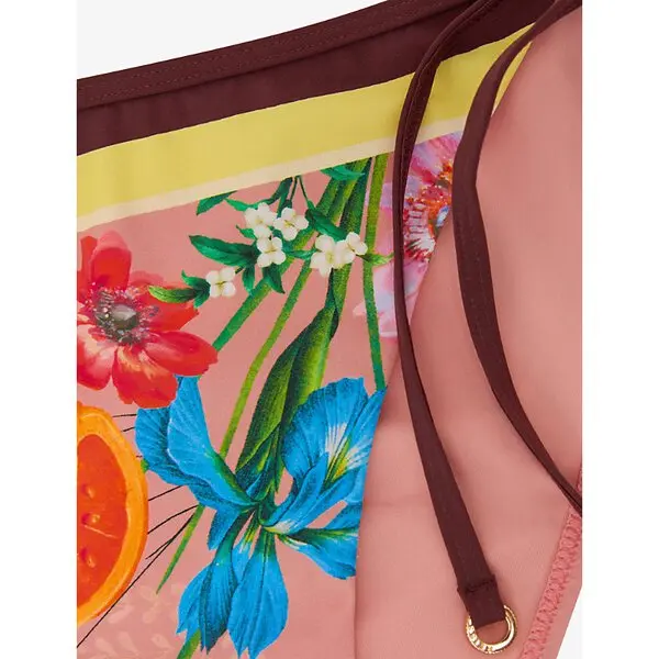 REISS Tina Tropical-print Bikini Bottoms