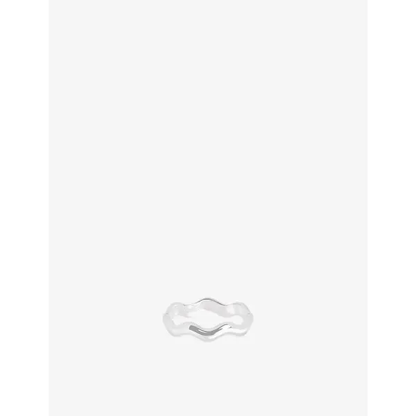 ASTRID & MIYU Ripple Band Ring In -plated Sterling Silver - Rhodium