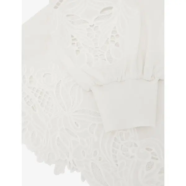 REISS Rae Broderie-anglaise Woven Blouse