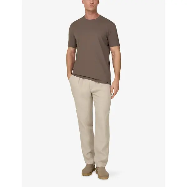 Boggi Milano Crewneck Stretch Pima Cotton T-shirt - Mud