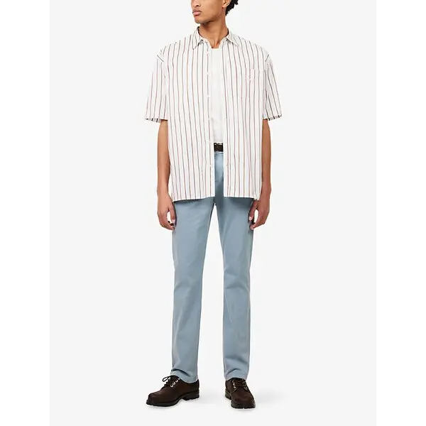 7 For All Mankind Luxe Performance Regular Slimmy Straight Cotton Chinos - Sateen Cloud