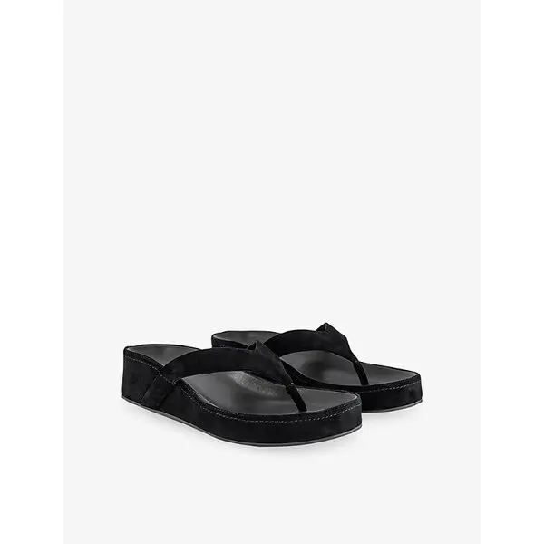 TONY BIANCO Blaire Suede Platform Sandals - Black Suede