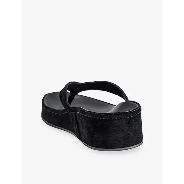 TONY BIANCO Blaire Suede Platform Sandals - Black Suede