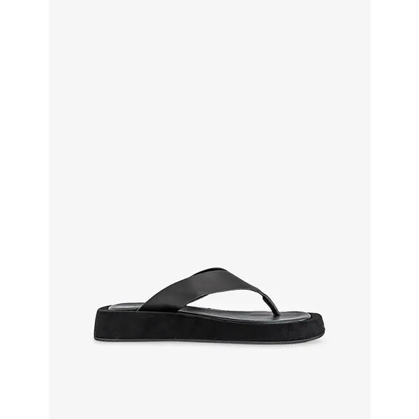 TONY BIANCO Ives Leather Platform Sandals - Black Como