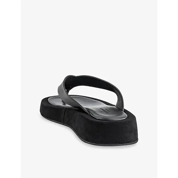 TONY BIANCO Ives Leather Platform Sandals - Black Como