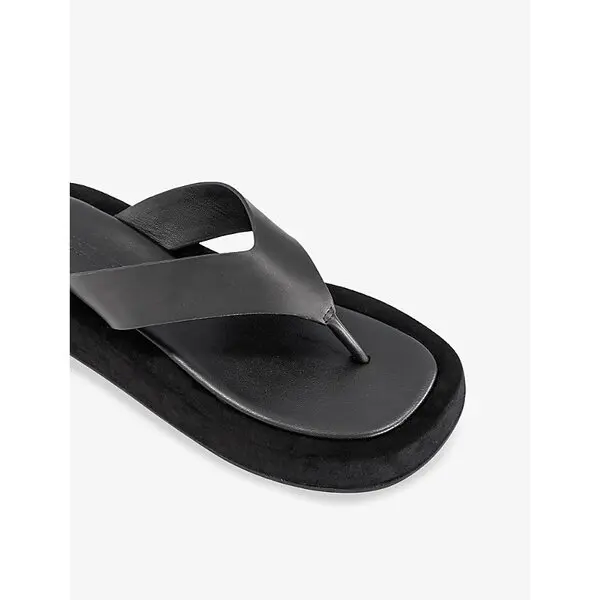TONY BIANCO Ives Leather Platform Sandals - Black Como
