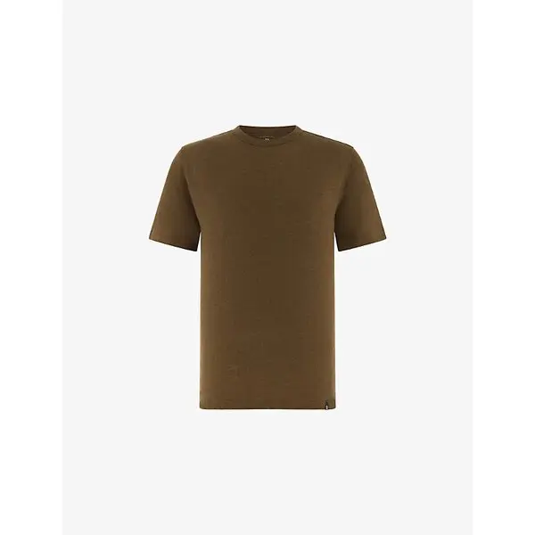 Boggi Milano Crewneck Linen-jersey T-shirt - Brown