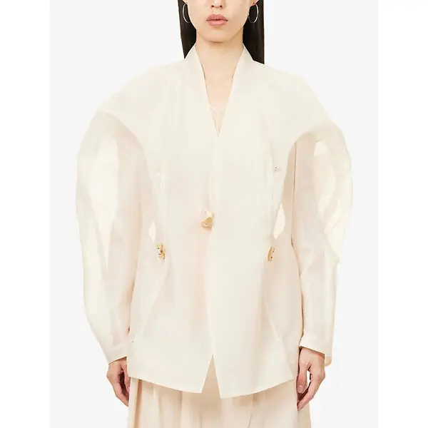Issey Miyake Draw To Form Sheer Woven Jacket