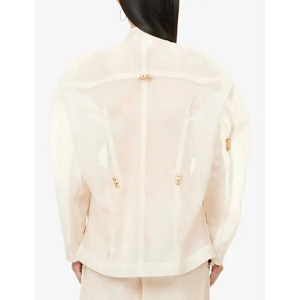 Issey Miyake Draw To Form Sheer Woven Jacket