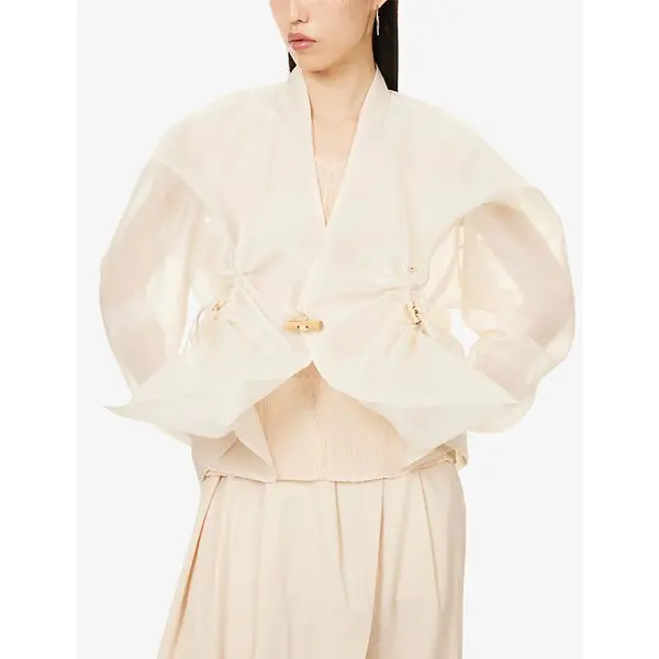 Issey Miyake Draw To Form Sheer Woven Jacket