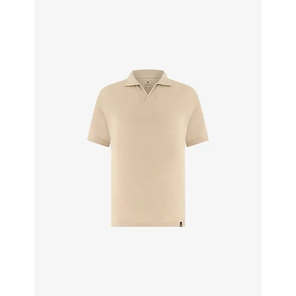 Boggi Milano Open-collar Regular-fit Stretch-linen Polo Shirt