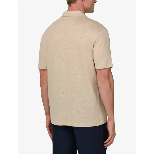 Boggi Milano Open-collar Regular-fit Stretch-linen Polo Shirt