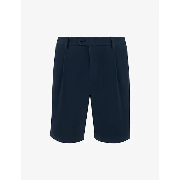 Boggi Milano Pleated Front Straight Leg Stretch Cotton Blend Shorts