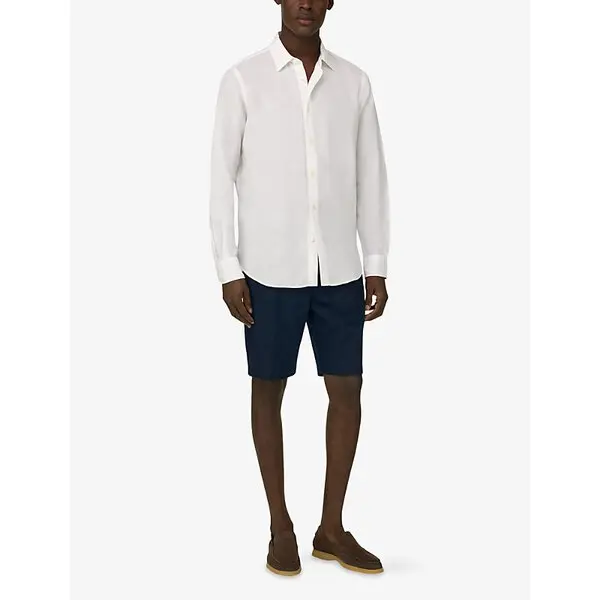 Boggi Milano Pleated Front Straight Leg Stretch Cotton Blend Shorts