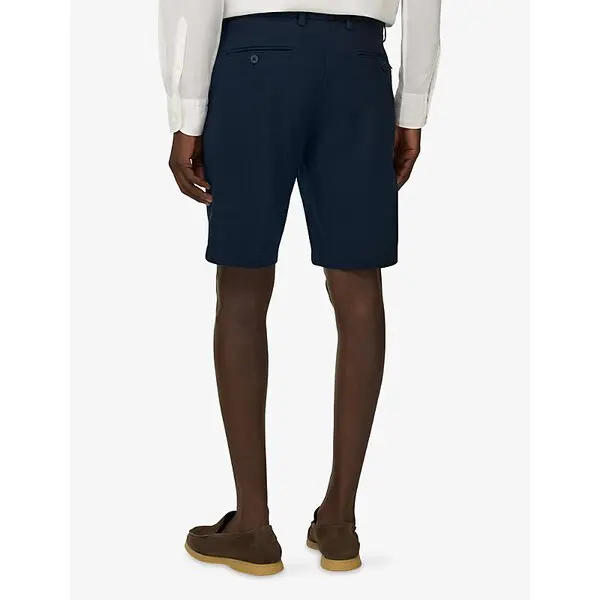Boggi Milano Pleated Front Straight Leg Stretch Cotton Blend Shorts