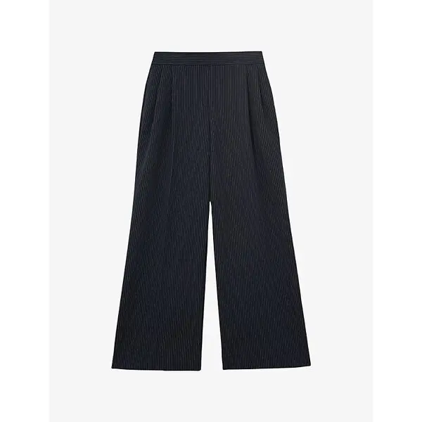 REISS Remi Pinstriped Wide Leg Jogging Bottoms