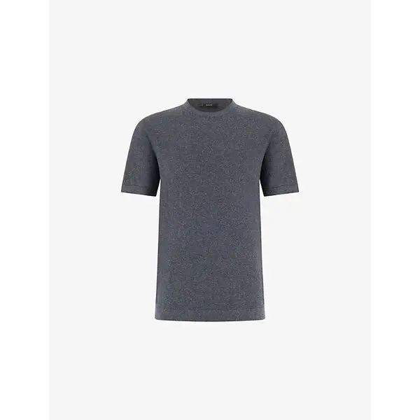 Boggi Milano Fine-knit Regular-fit Linen And Cotton T-shirt - Indigo