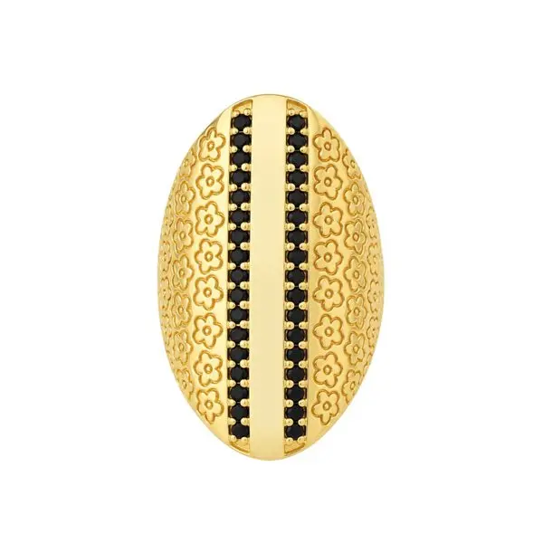 OGÉ JEWELRY 18k Gold Vermeil Eclipse Flower Ring With Black Onyx