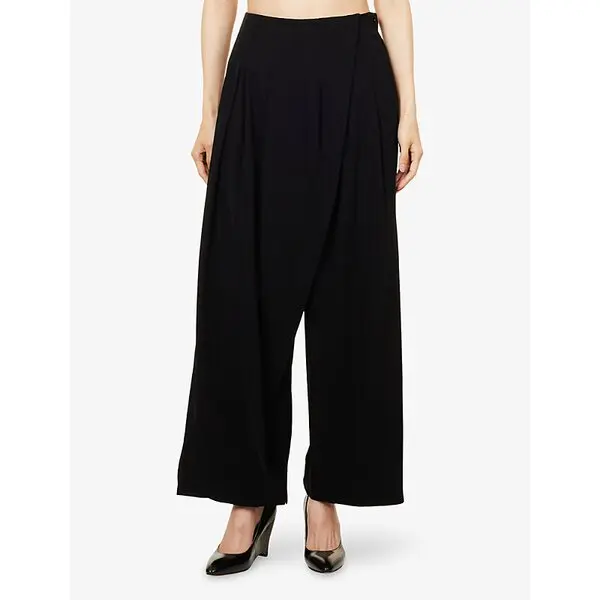 Issey Miyake Looped Wrap-front Woven Trousers