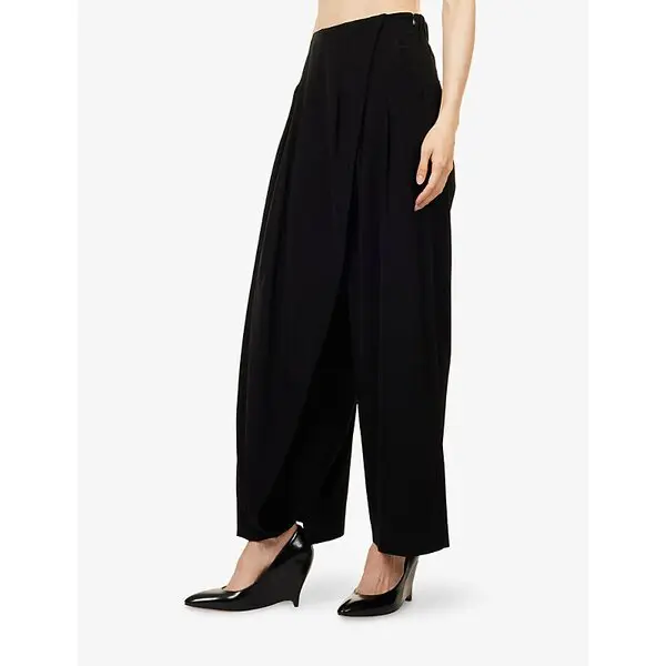 Issey Miyake Looped Wrap-front Woven Trousers