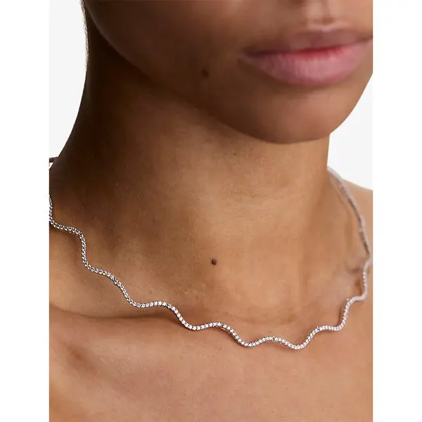 ASTRID & MIYU Ripple Tennis Necklace