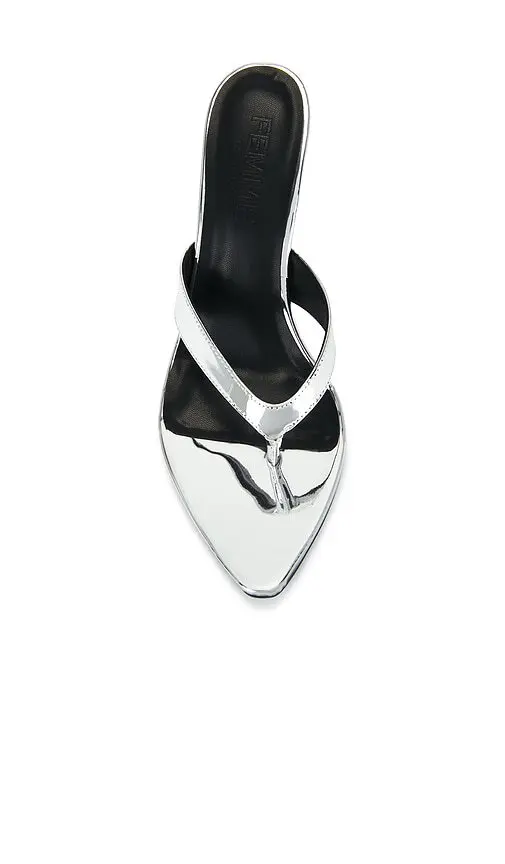 Femme La Tokyo Metallic Thong Heeled Sandals