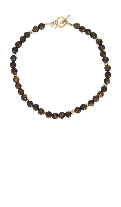 AMBER SCEATS Balos Necklace With Tigers Eye Stones - Brown