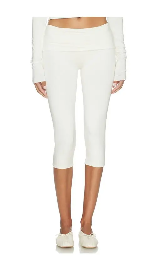 Eterne Foldover Capri Legging - Ivory