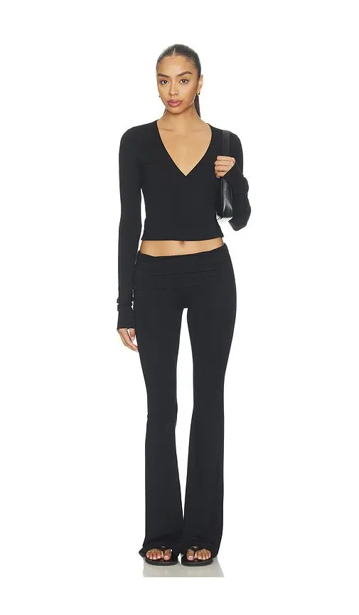 Eterne Long Sleeve Wrap Top