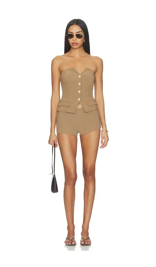 MORE TO COME Twila Strapless Top - Tan