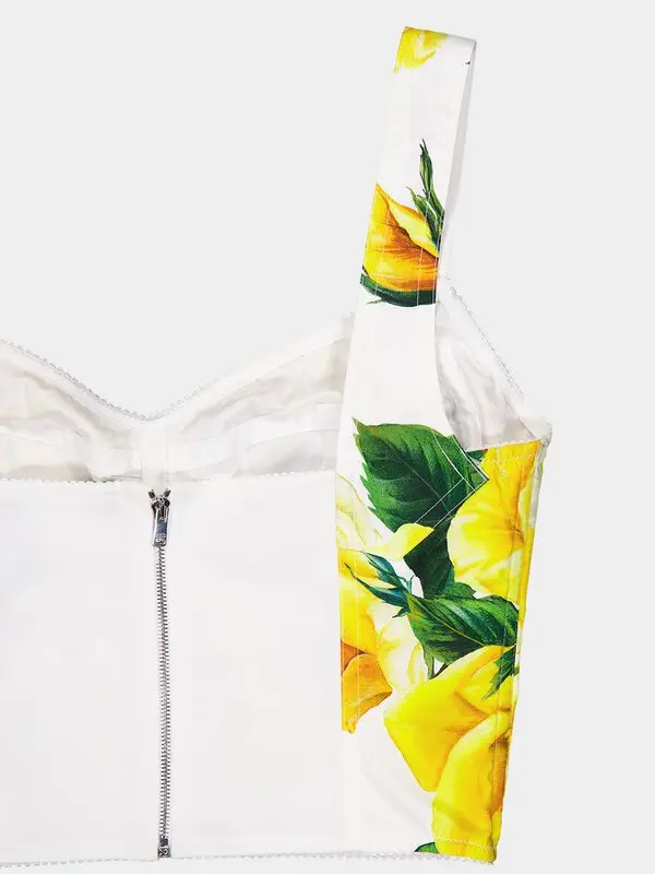 Dolce & Gabbana Rose Print Corset Top