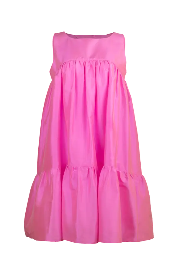 HELENE GALWAS Filipa Silk Dress With Volant Hem