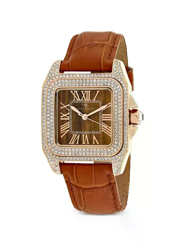 CHRISTIAN VAN SANT Radieuse 35mm Crystal-embellished Watch - Brown