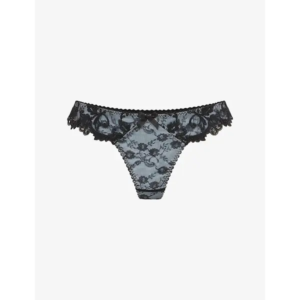 Agent Provocateur Clarette Lace Thong - Blue/black