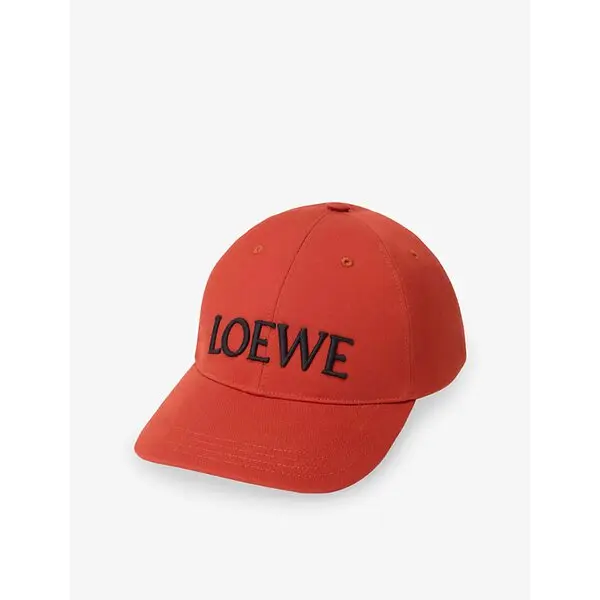 Loewe Classic Logo Embroidered Cotton Baseball Cap - Red