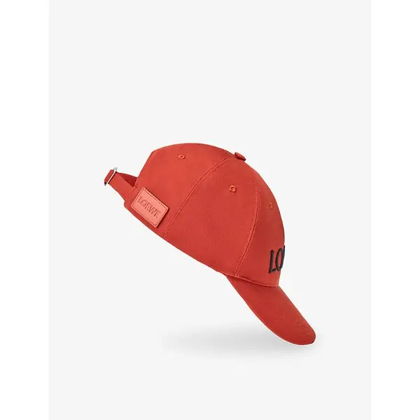 Loewe Logo Embroidered Cotton Baseball Cap - Red