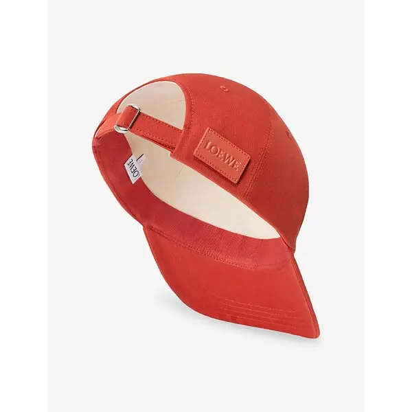 Loewe Logo Embroidered Cotton Baseball Cap - Red