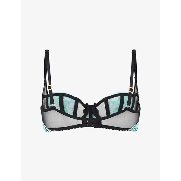 Agent Provocateur Rozlyn Underwired Mesh And Lace Bra - Mint/black