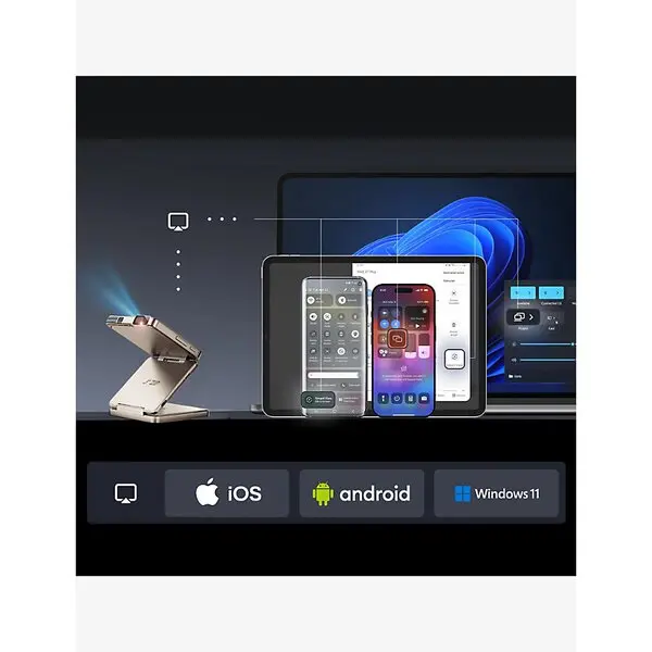 THE TECH BAR Aurzen Zip Tri-fold Mini Projector
