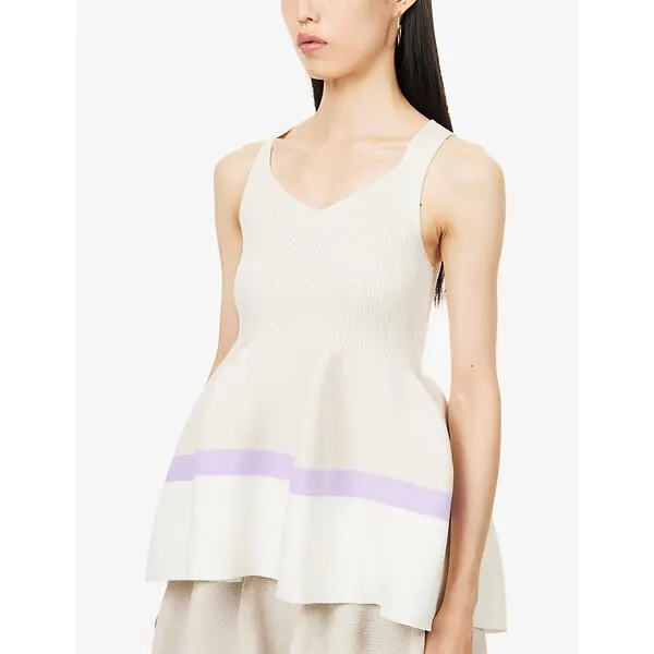 CFCL Sleeveless Flared-hem Knitted Top