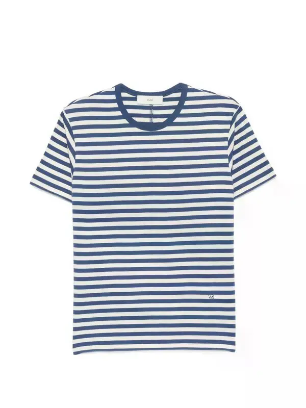 DUNST Striped Cotton T-shirt - Blue