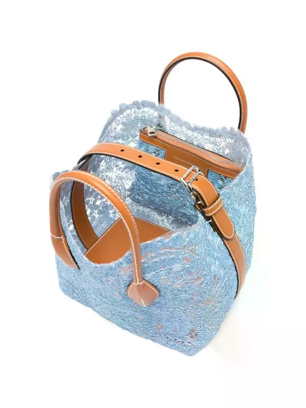 Ermanno Scervino Margot Lace Overlay Tote Bag - Blue