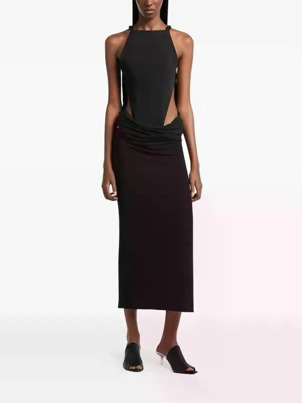 COURREGES Draped Detail Cut-out Maxi Dress