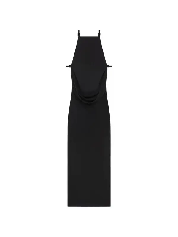 COURREGES Draped Detail Cut-out Maxi Dress - Black