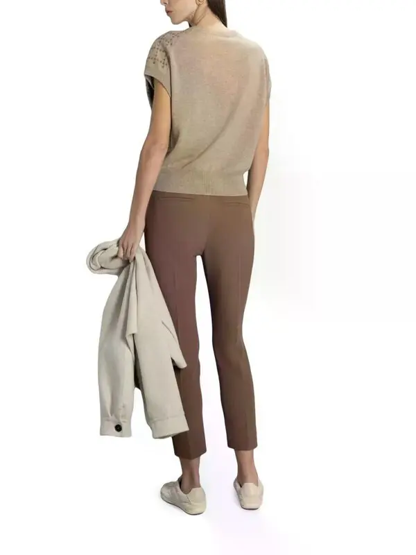 Brunello Cucinelli Pleated Cropped Trousers - Brown