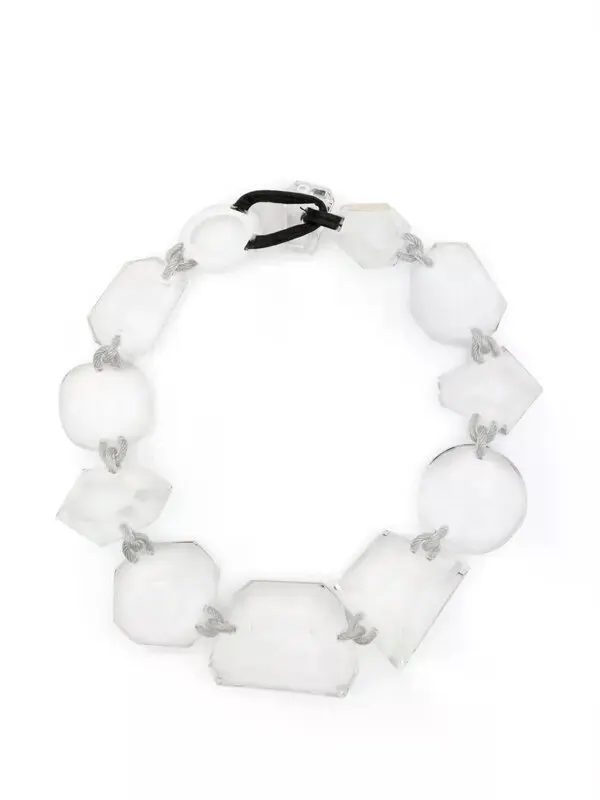 MONIES Bina Faceted Bead Necklace - White