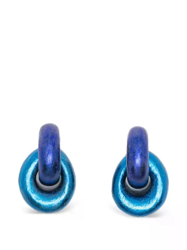 MONIES Interlocking Hoop Earrings - Blue
