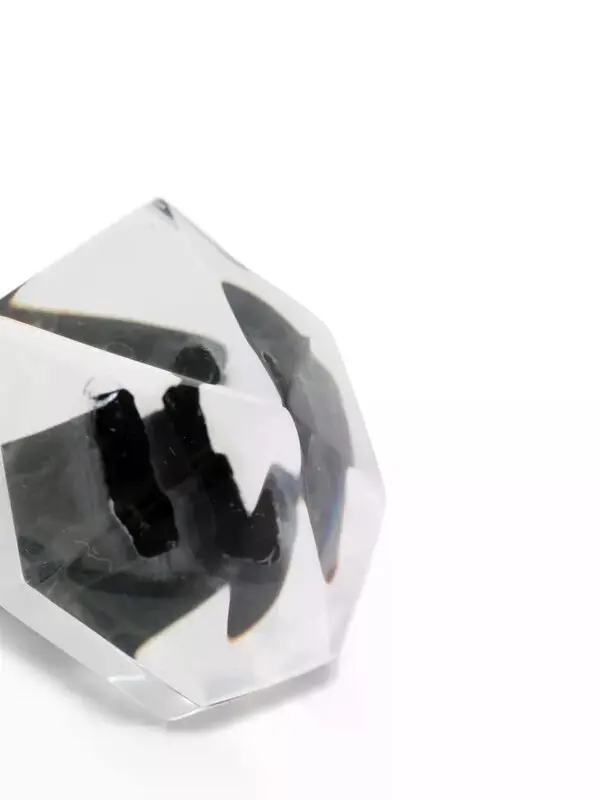 MONIES Faceted Geometric Ring With Black Band