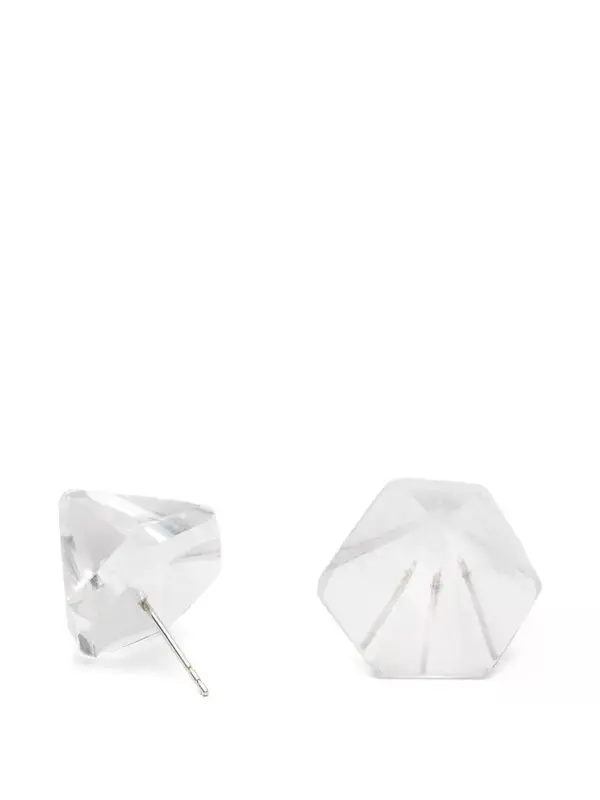 MONIES Faceted Crystal Hexagonal Stud Earrings