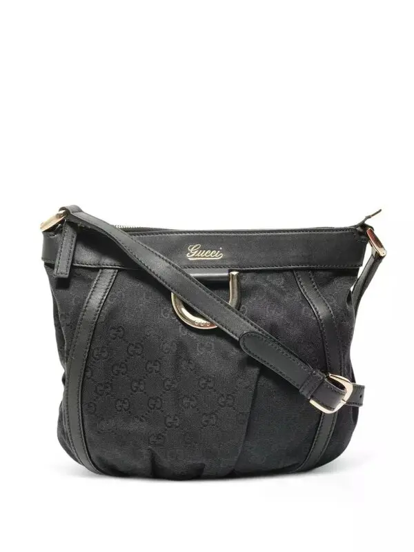 Gucci Abbey Gg Monogram Shoulder Bag - Black